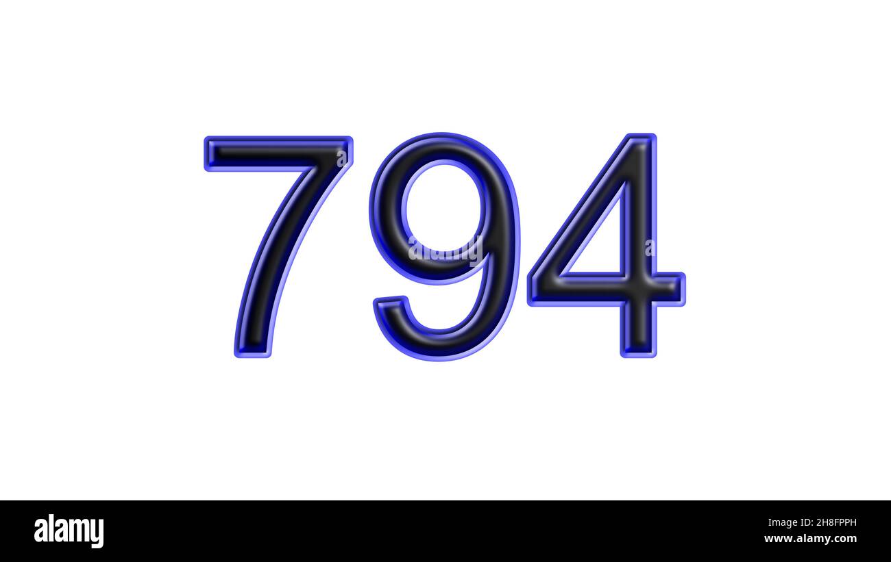 blue 794 number 3d effect white background Stock Photo - Alamy