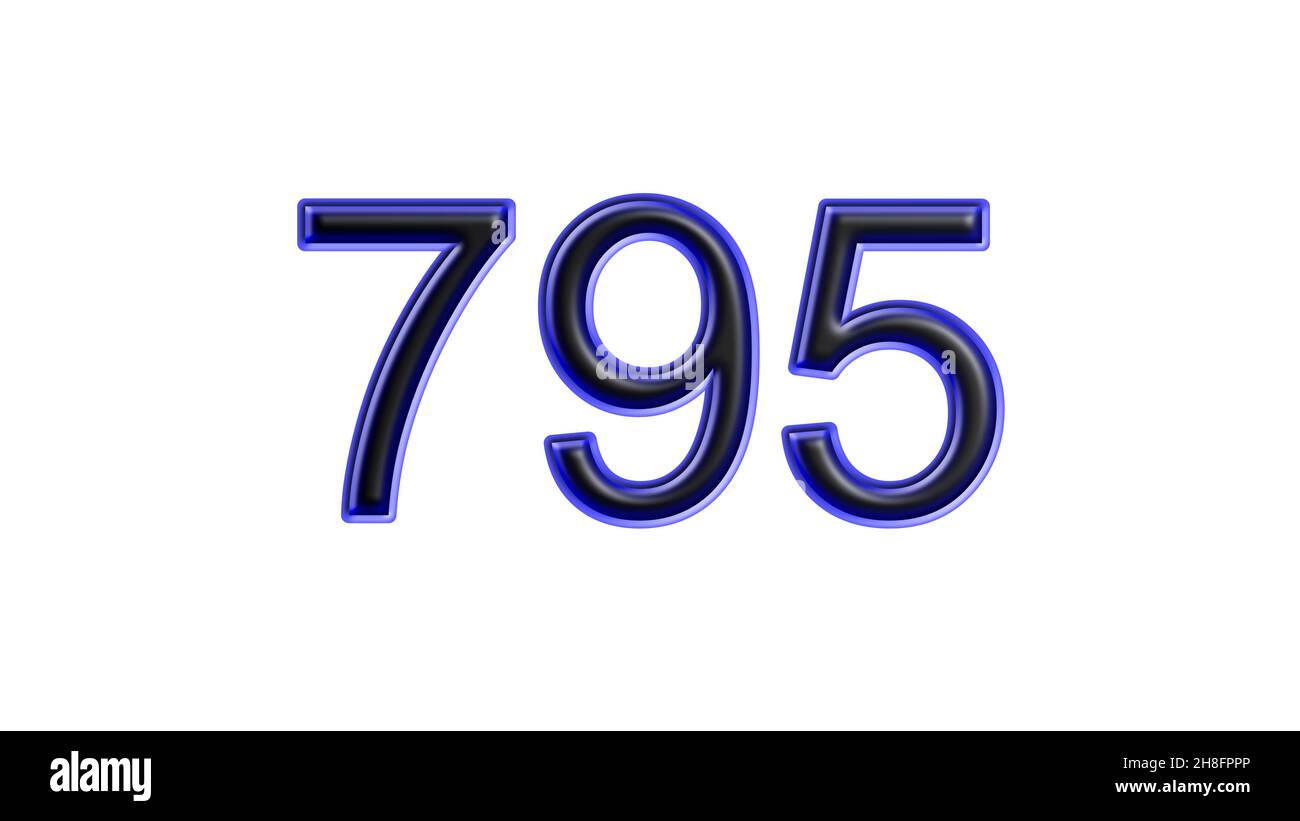 blue 795 number 3d effect white background Stock Photo - Alamy