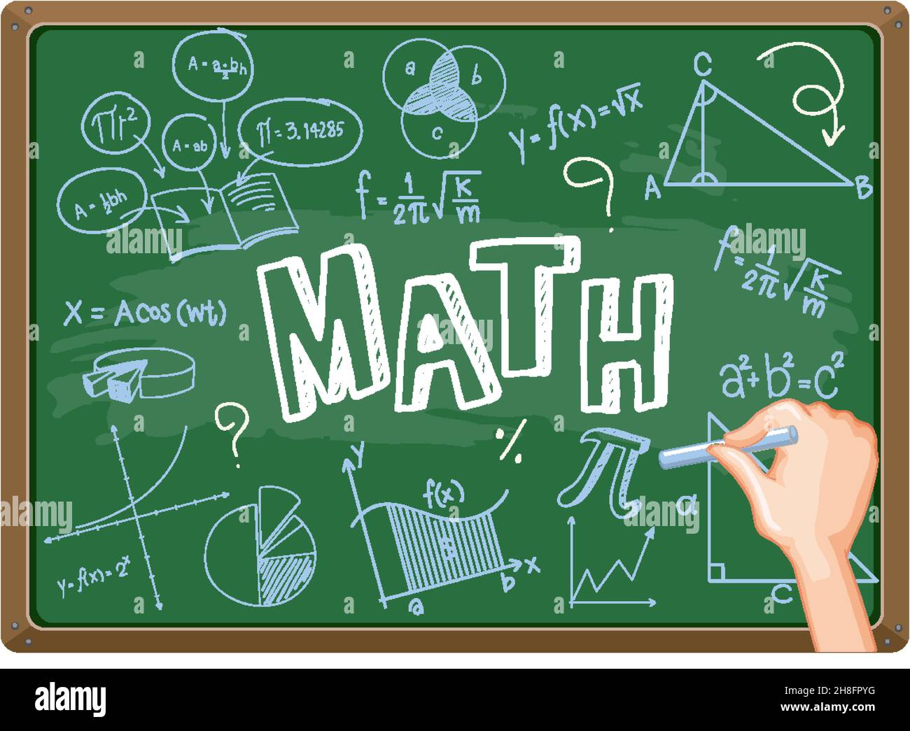 Doodle math font with math objects illustration Stock Vector Image ...