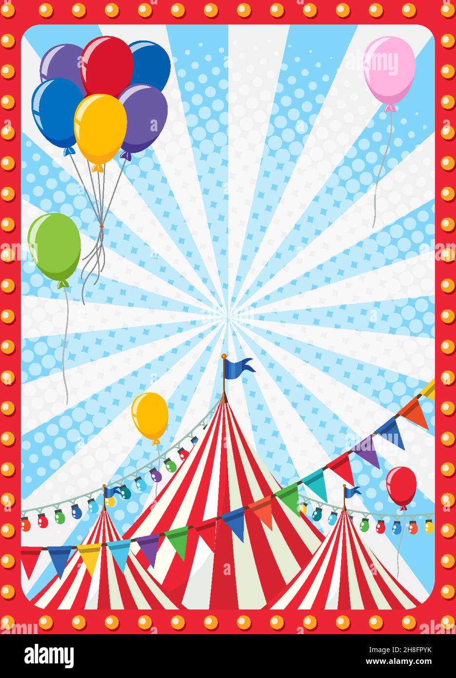 Circus poster background with circus dome tent illustration Stock ...