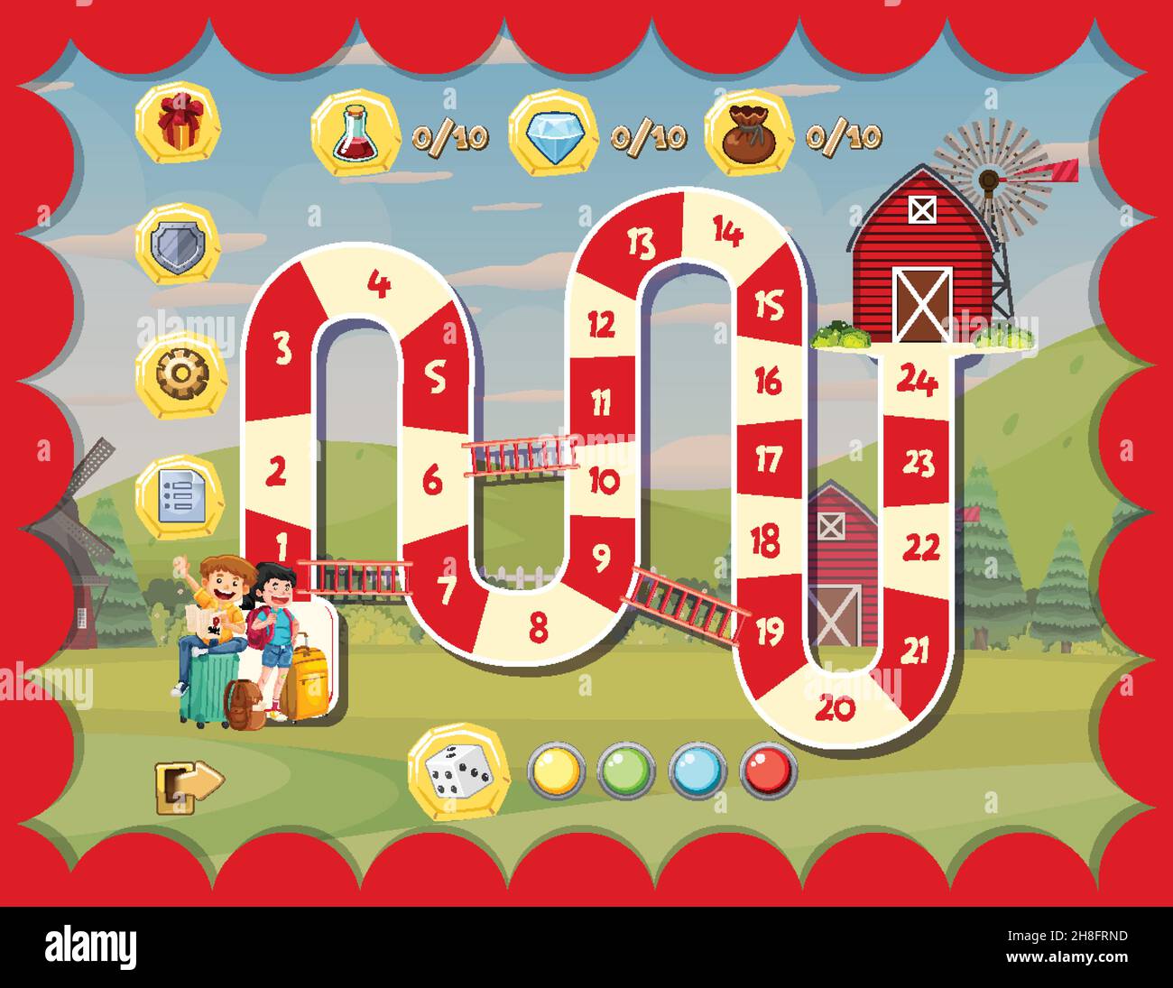 Counting number game template for kid illustration Stock Vector Image ...