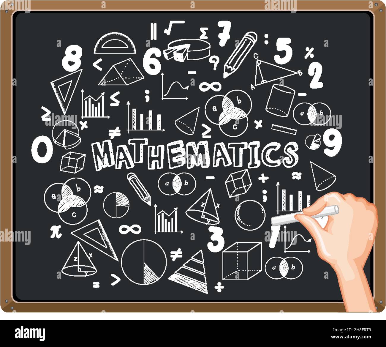 Hand writing math formula on blackboard illustration Stock Vector Image ...