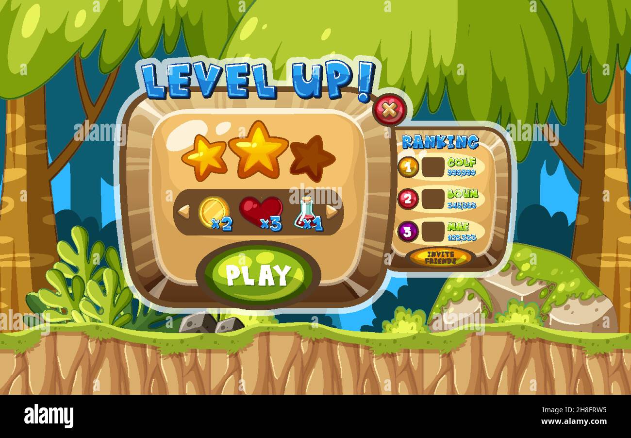 Platform game user interface design illustration Stock Vector Image ...