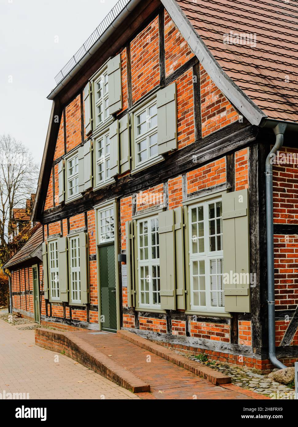 Bricks gable end house hi-res stock photography and images - Alamy