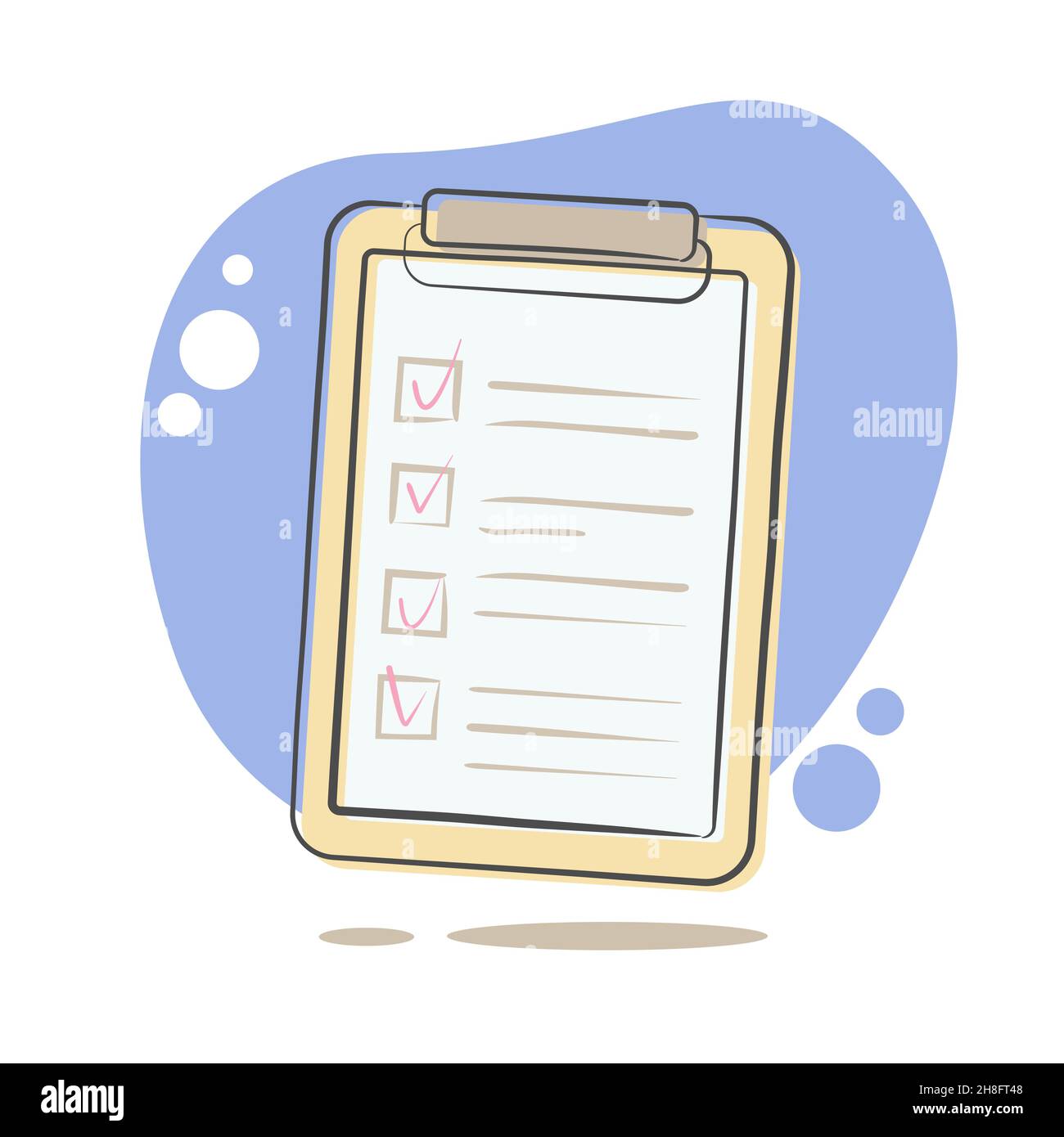 Checklist doodle vector illustration. Hand drawn sketch style. Vector ...