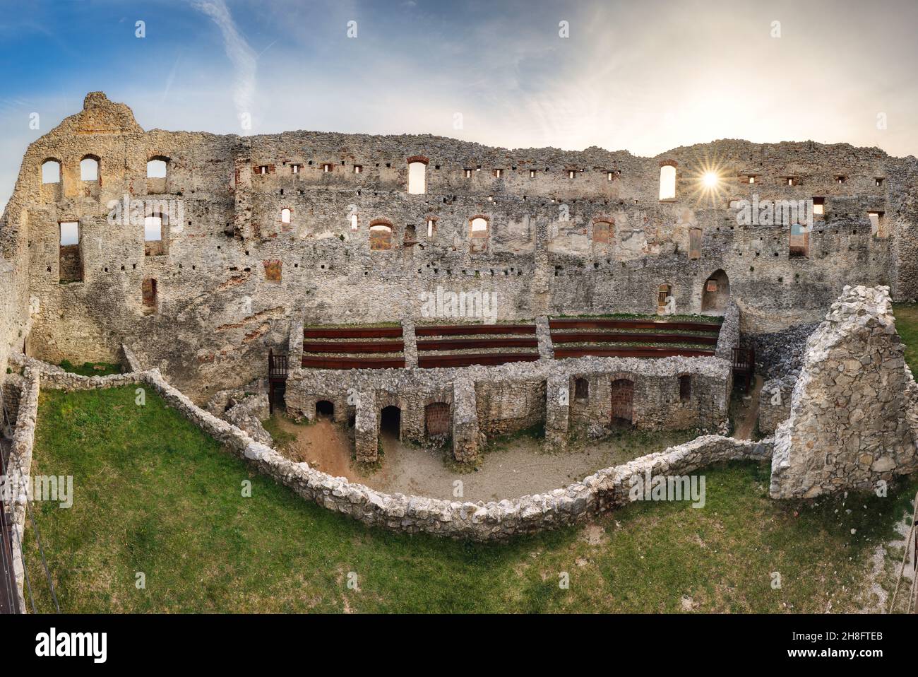 Topolcany castle in Slovakia, inside Stock Photo - Alamy