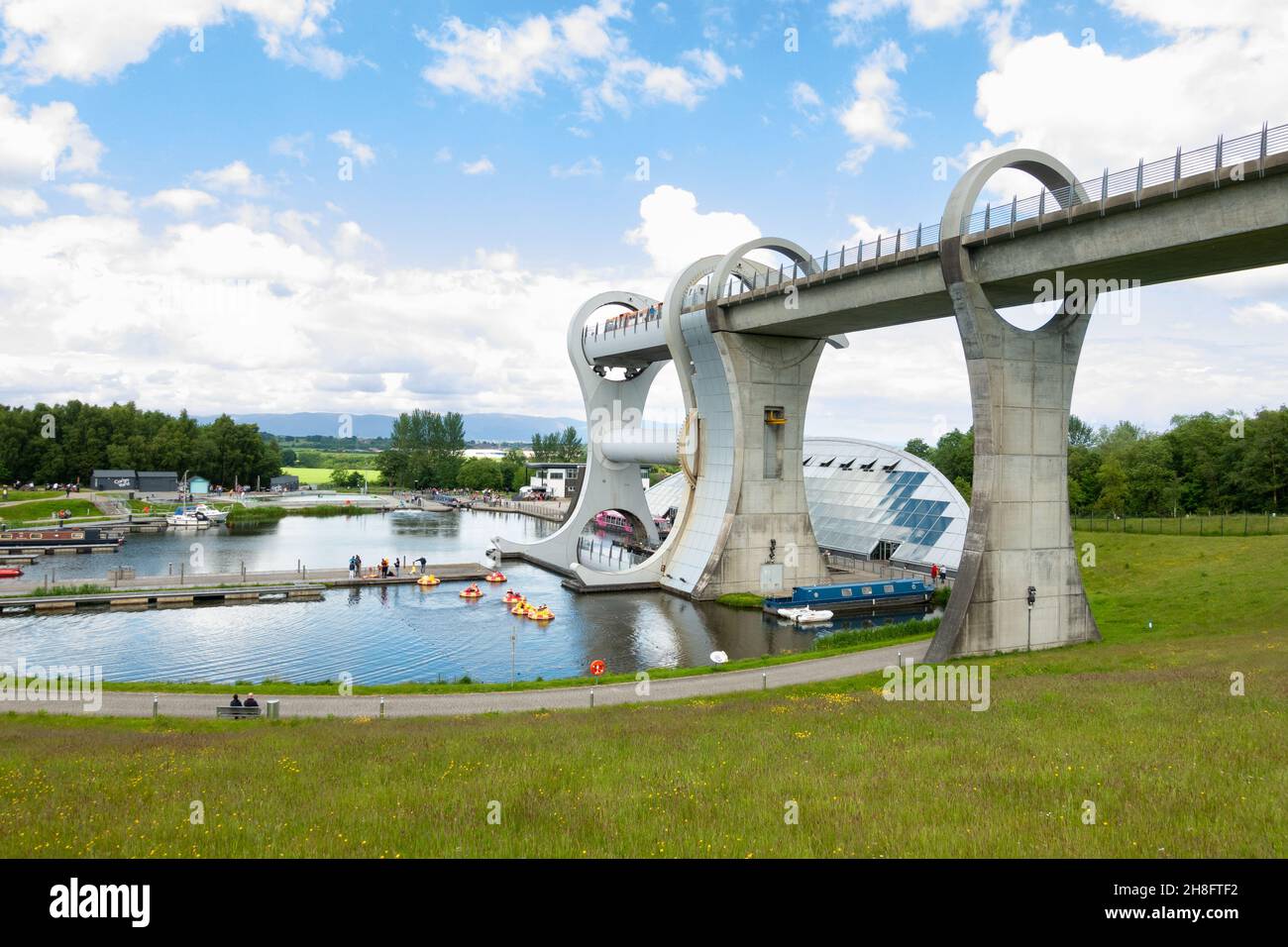 Falkirk Wheel revolving boat lift, Scotland, UK Stock Photo - Alamy