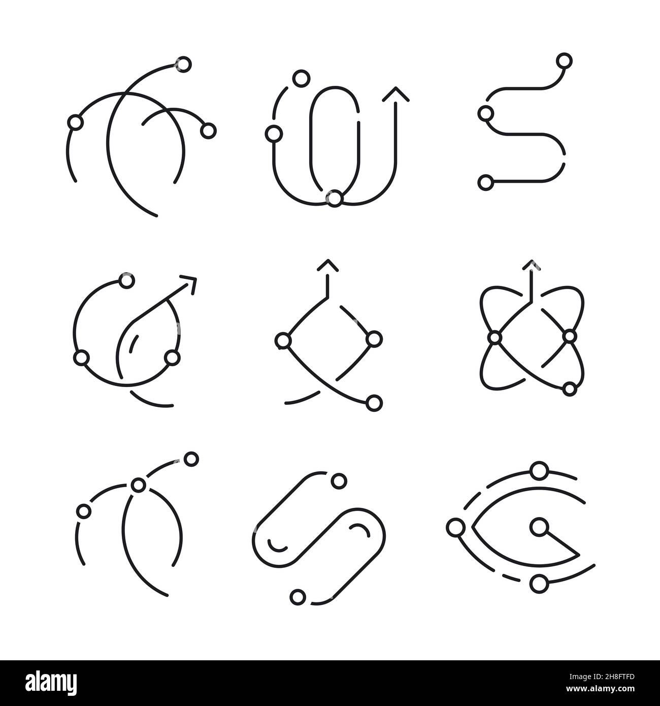 Set of the minimalistic outline abstract simple icons Stock Vector ...