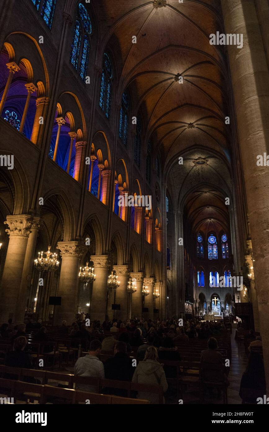Beautiful lights inside notre dame hi-res stock photography and images ...