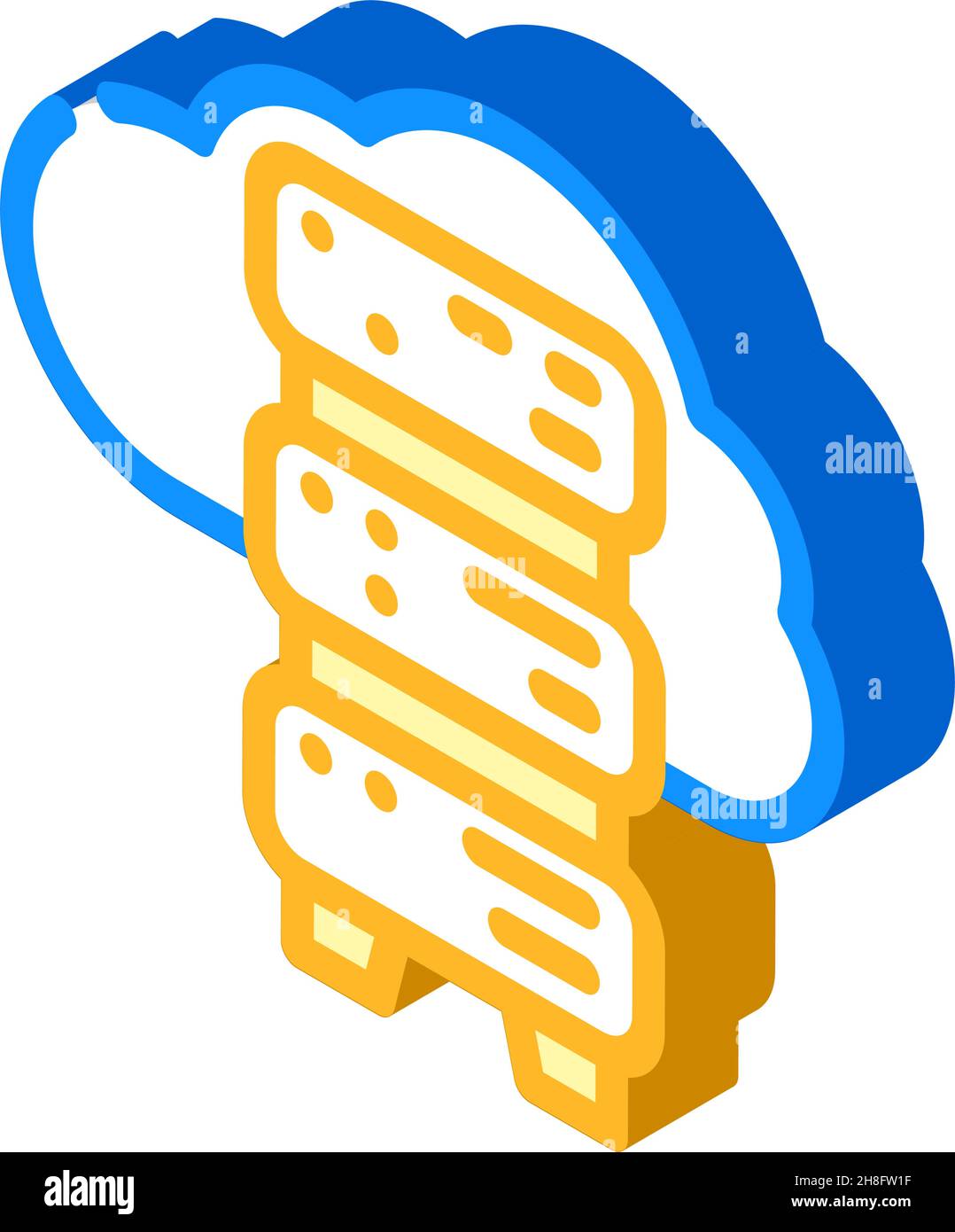 saas software and data center isometric icon vector illustration Stock ...