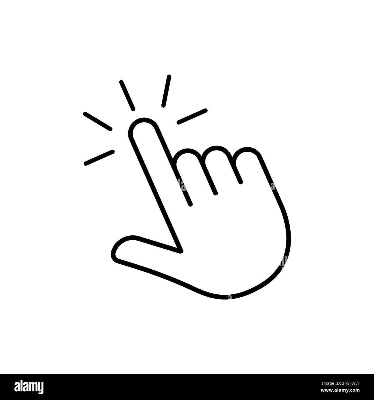 Click finger outline icon . Hand touching of cursor. Choose pointer ...