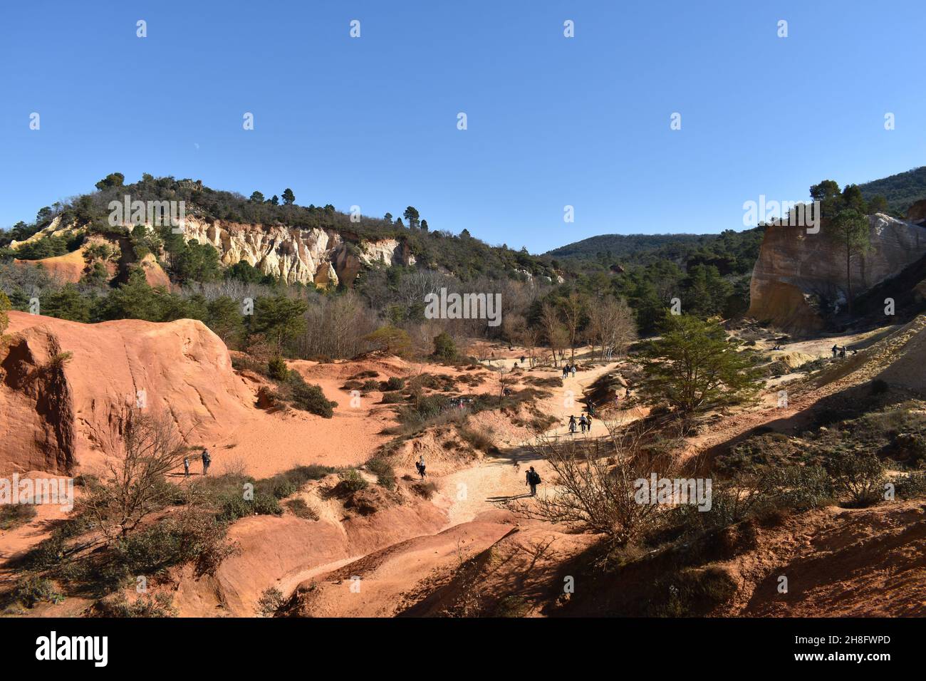 Visiting the French Colorado, Rustrel, South of France Stock Photo - Alamy