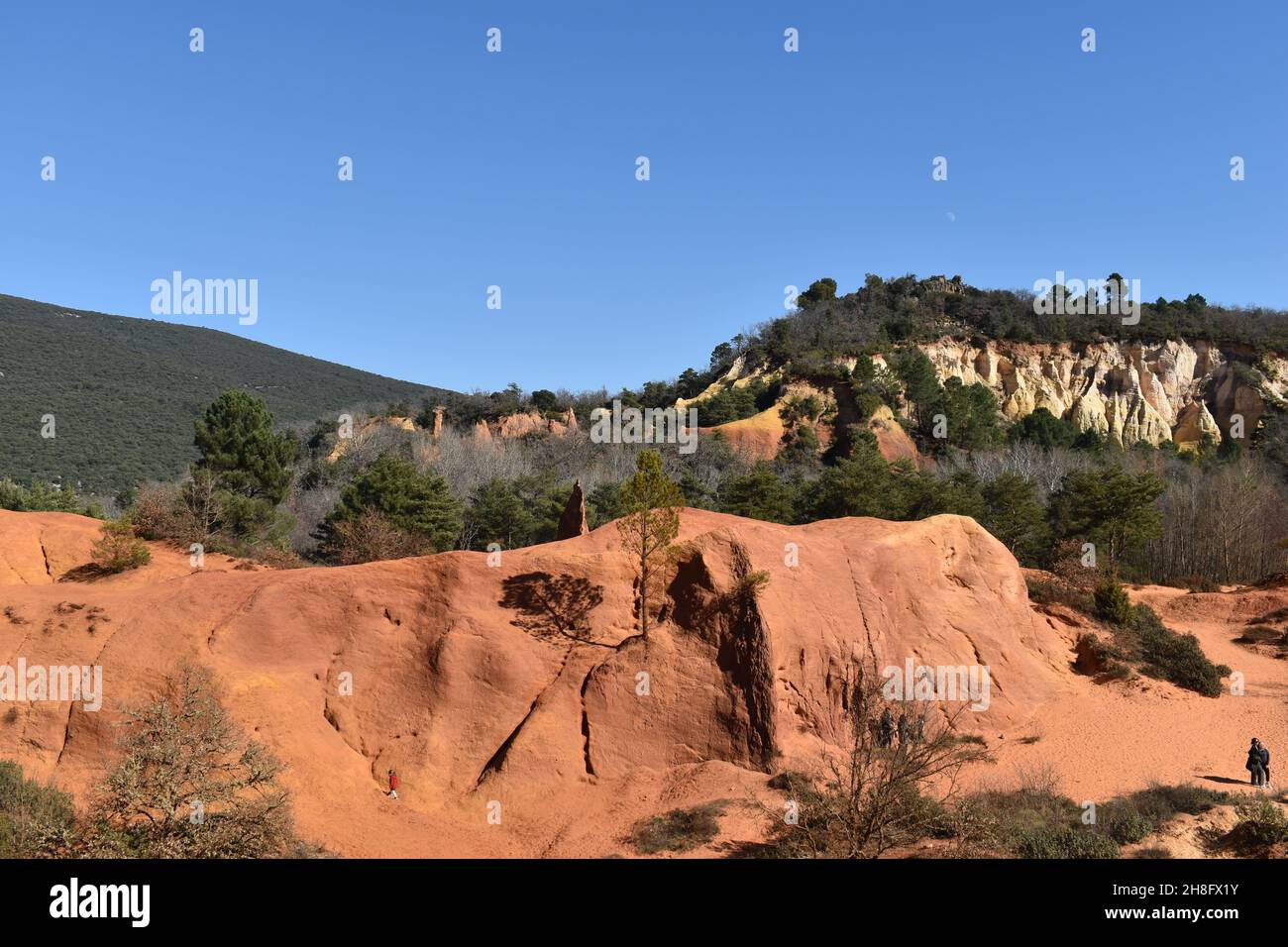 Visiting the French Colorado, Rustrel, South of France Stock Photo - Alamy
