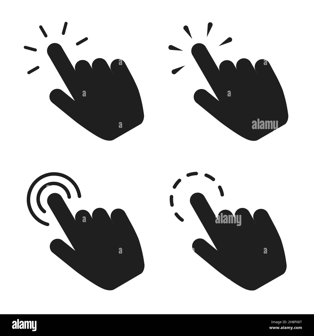 Click finger icon set. Hand touching of cursor. Choose pointer symbol ...