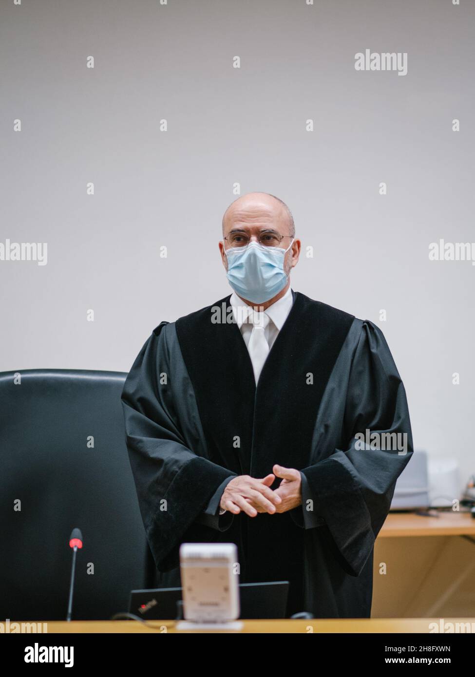 Hanover, Germany. 30th Nov, 2021. Presiding Judge Stefan Joseph stands ...