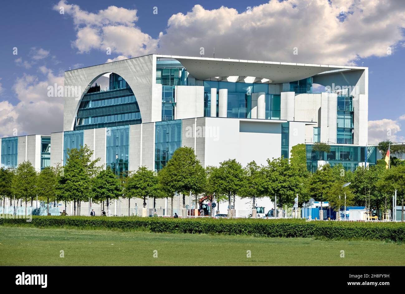 Berlin, Germany, May 6, 2020: View of the German Chancellery building ...