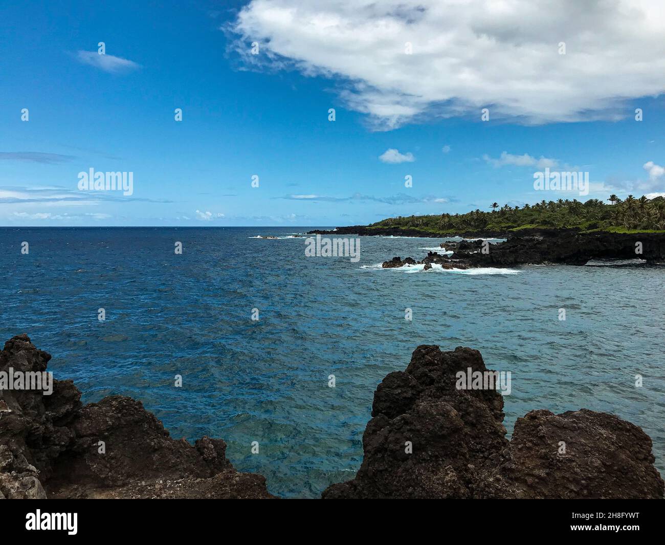 Fascinating landscape on the road to Hana on Maui, Hawaii Stock Photo ...