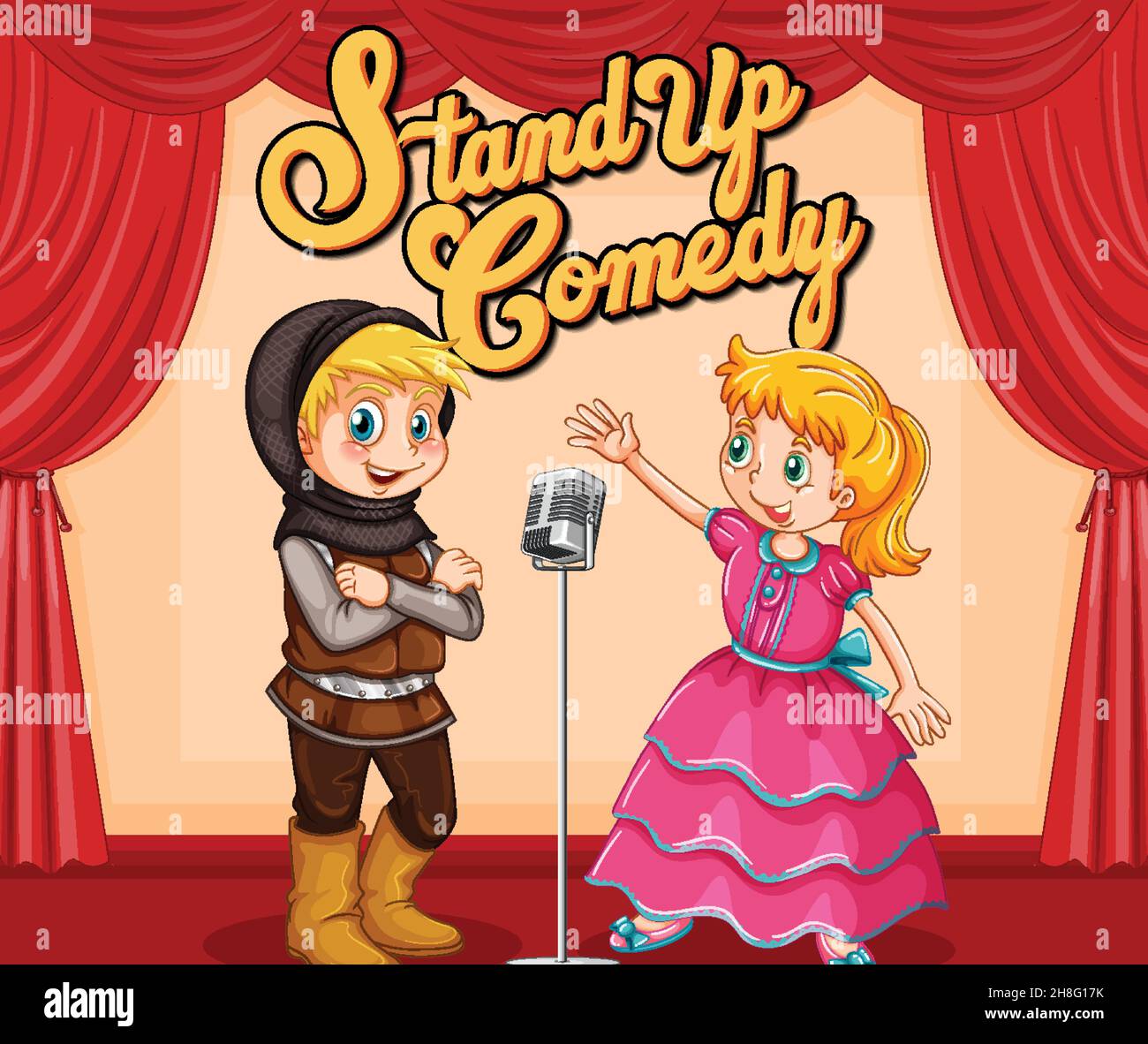 Children performing on stage Stock Vector Images - Alamy