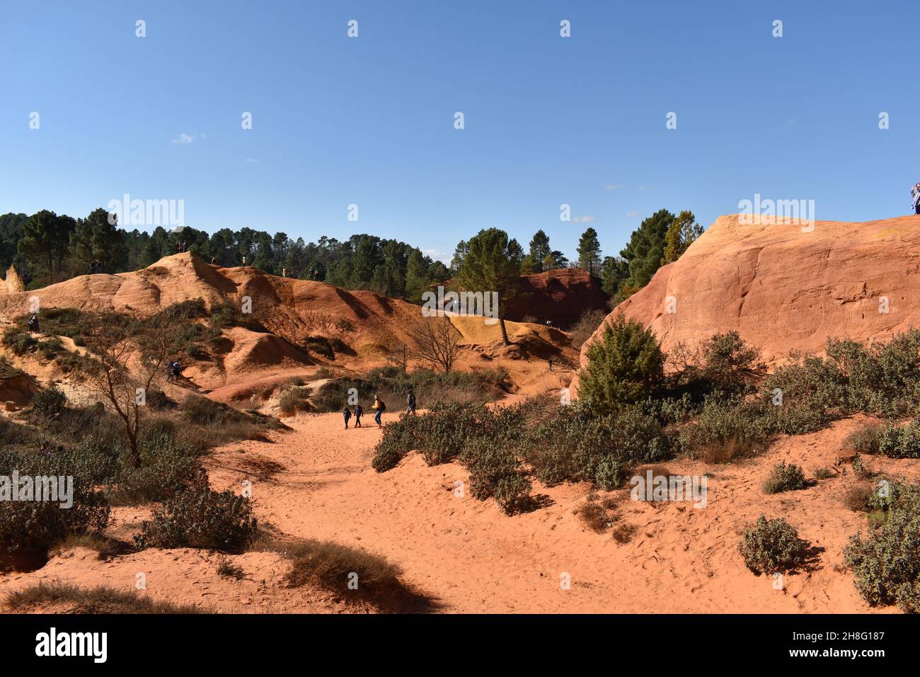 Visiting the French Colorado, Rustrel, South of France Stock Photo - Alamy