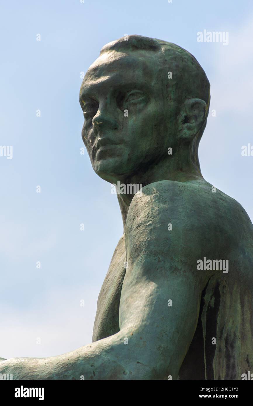 Bronze statue of long distance and mid distance runner Paavo Nurmi, the ...