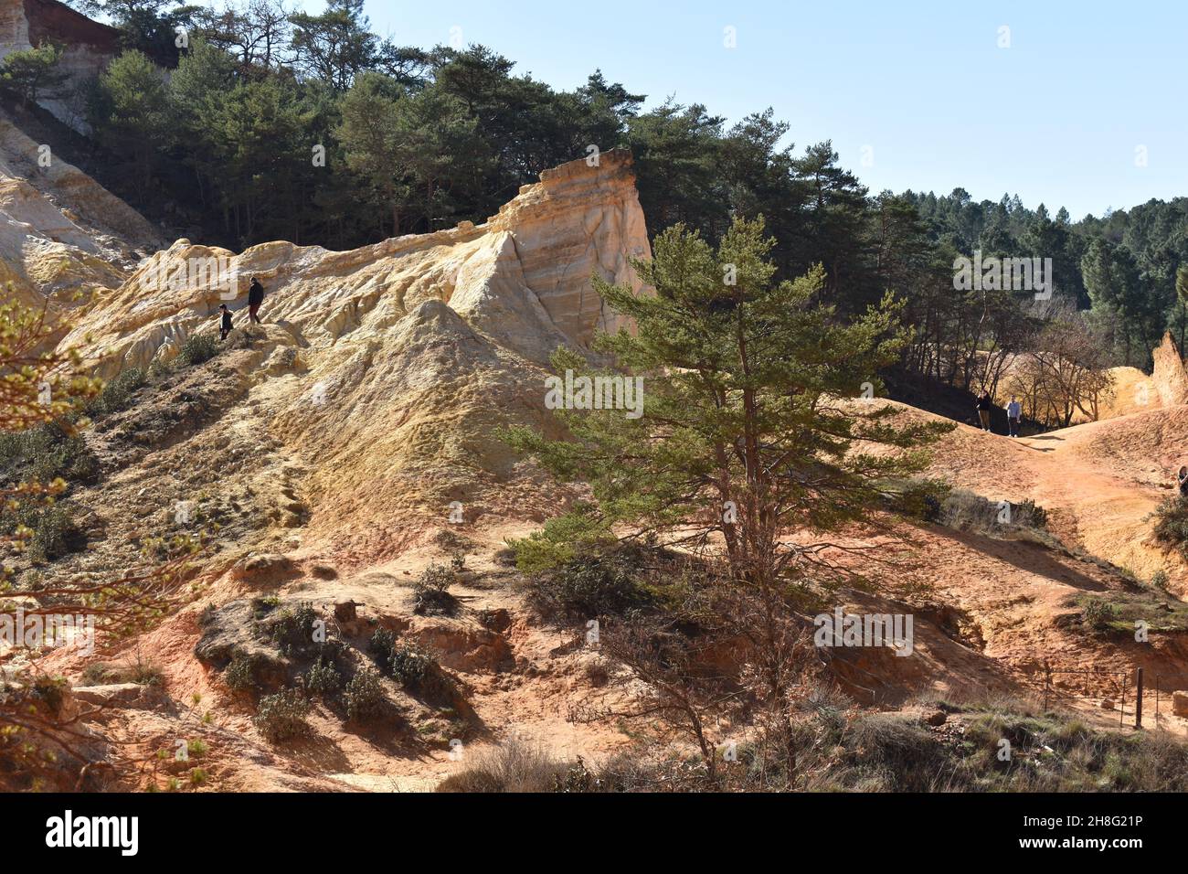 Visiting the French Colorado, Rustrel, South of France Stock Photo - Alamy