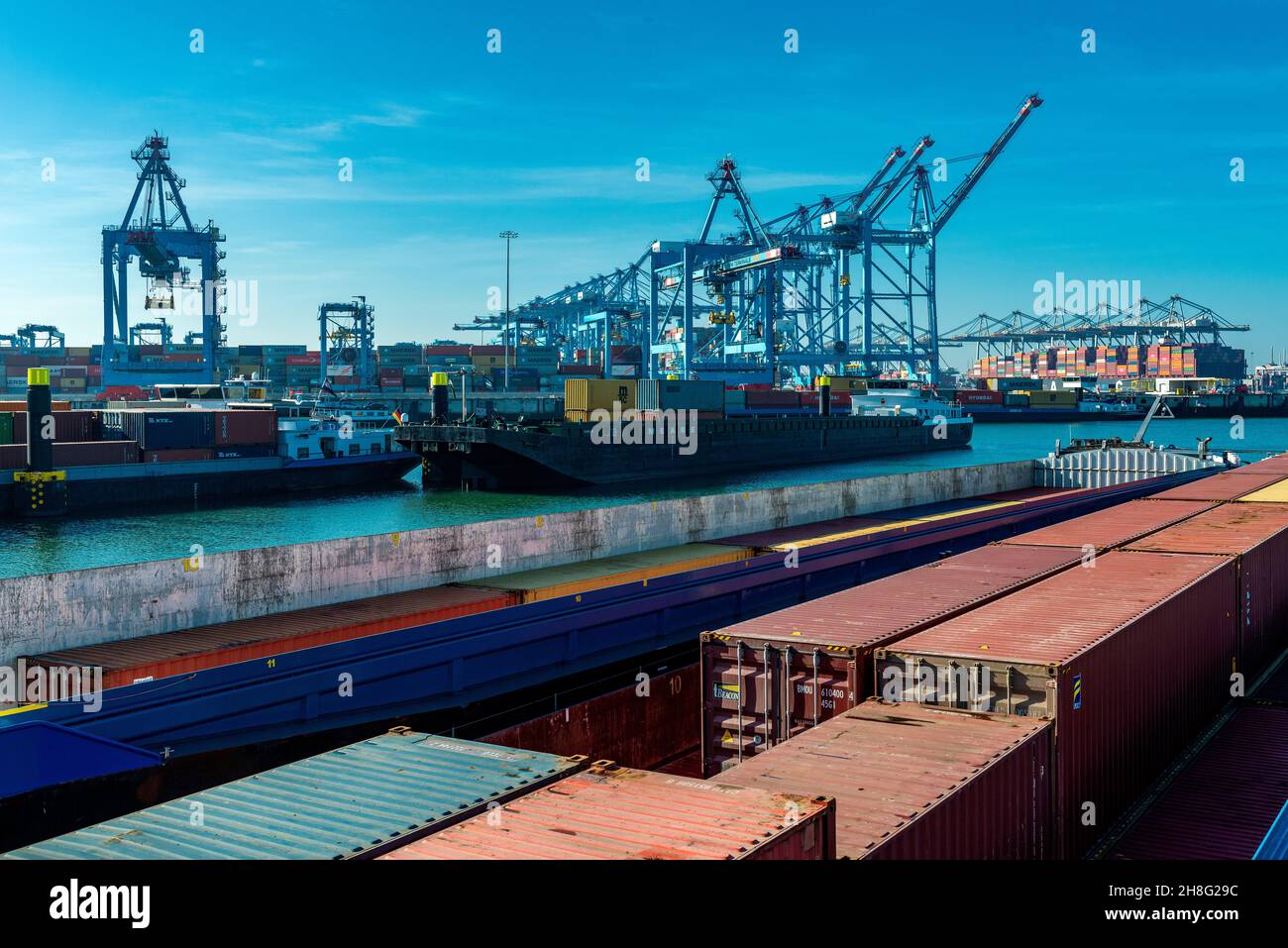 Rotterdam, Netherlands. APM Container Terminal at Maasvlakte 2 is a ...