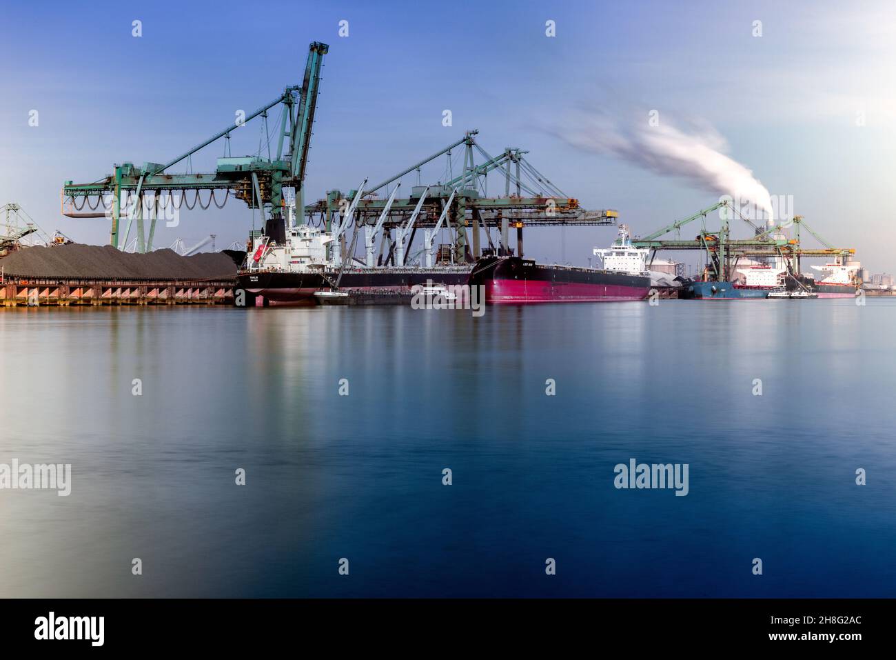 Rotterdam, Netherlands. The EMO Dry Bulk or Coals & Ore Terminal at ...