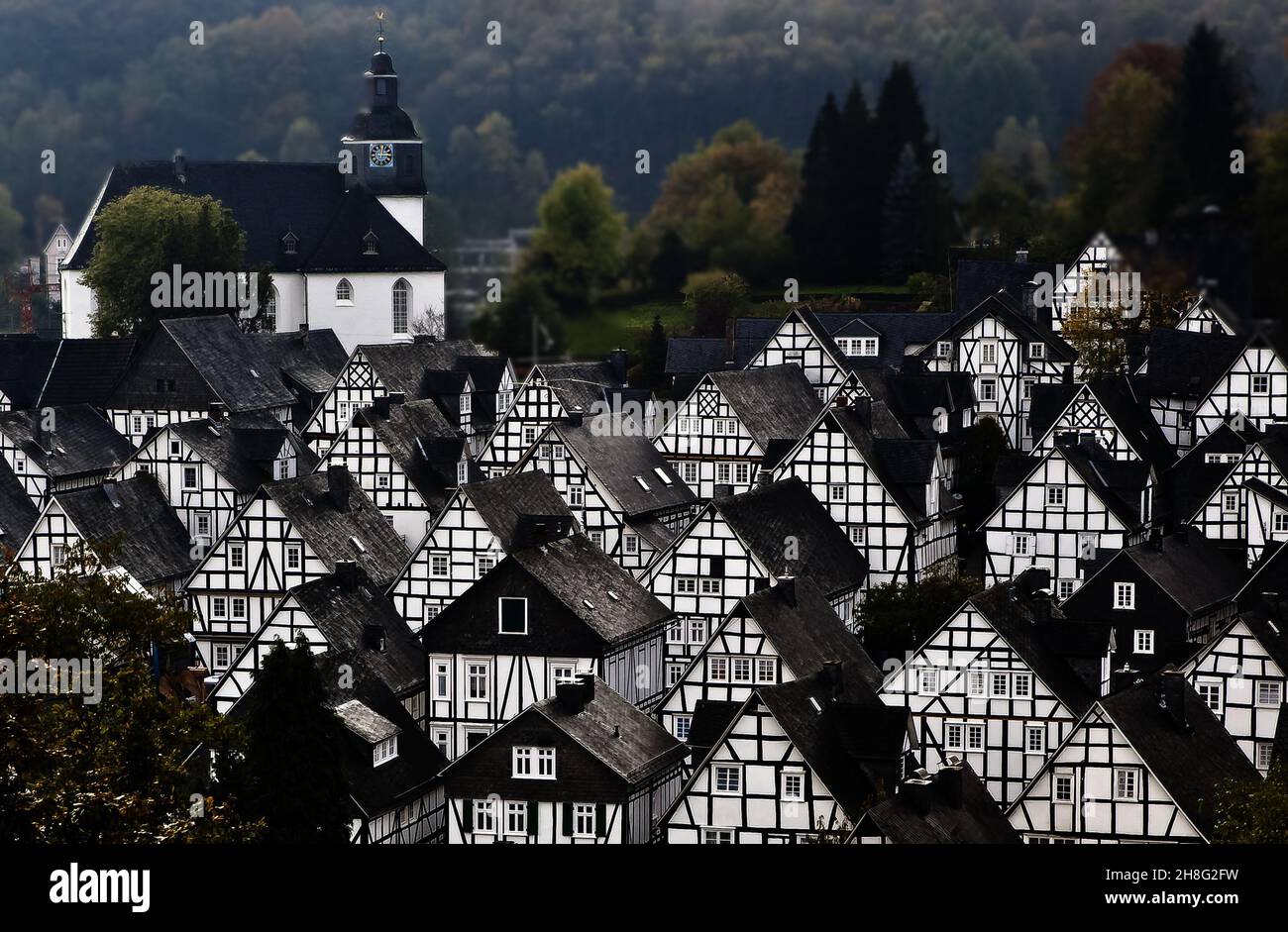 Mesmerizing view of City Park Freudenberg, Germany, aligned and ...