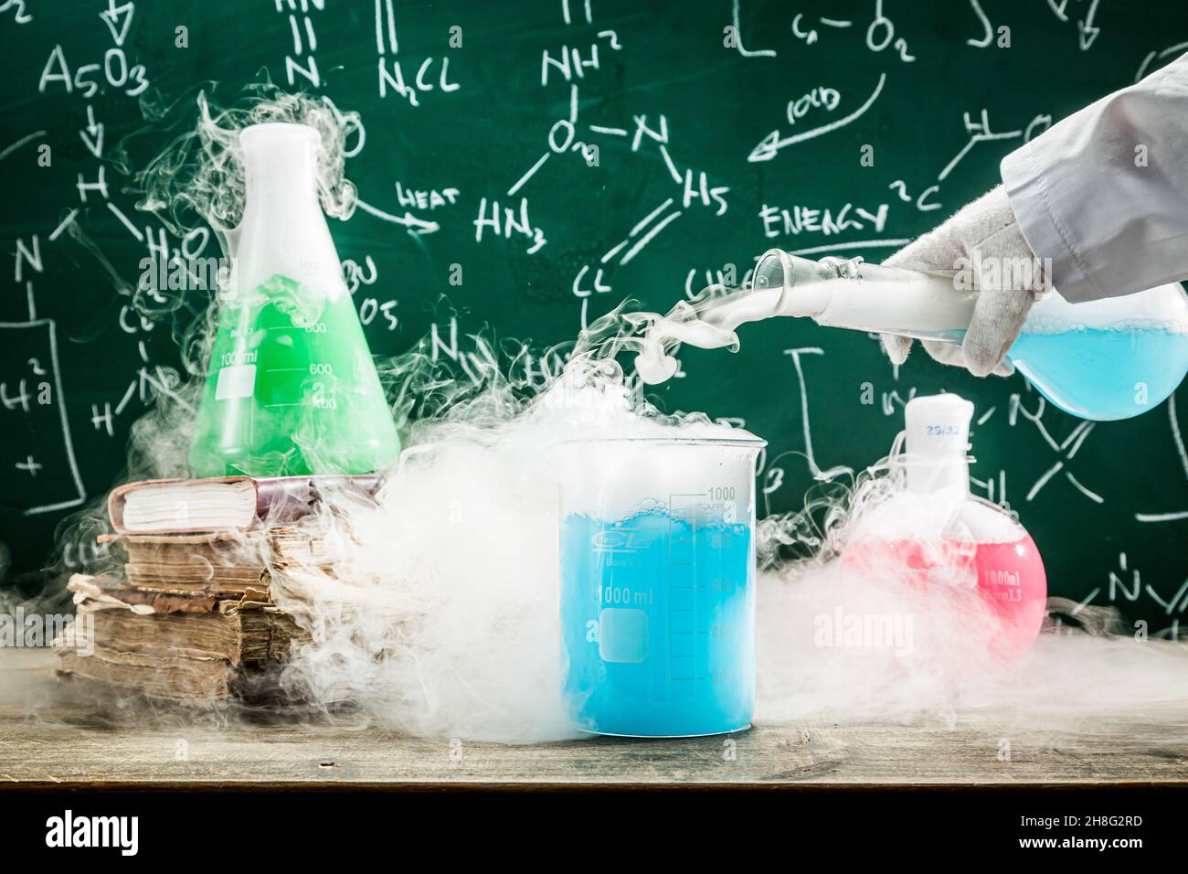 Practical chemical tests in university lab. Practical chemistry classes ...