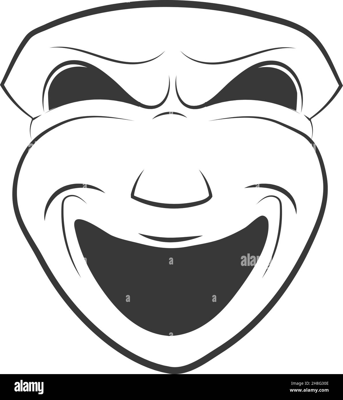 Smiling theatre mask. Comedy symbol. Laughing face Stock Vector Image ...