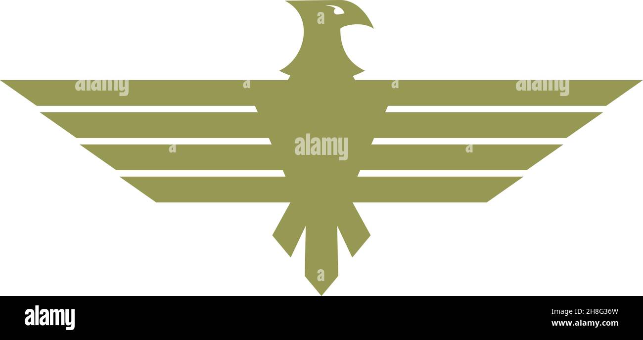 Golden bird insignia. Eagle badge in military style Stock Vector Image ...