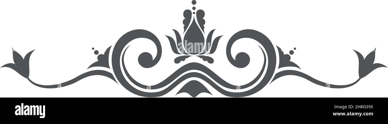 Decorative ornament header. Luxury floral frame element Stock Vector ...