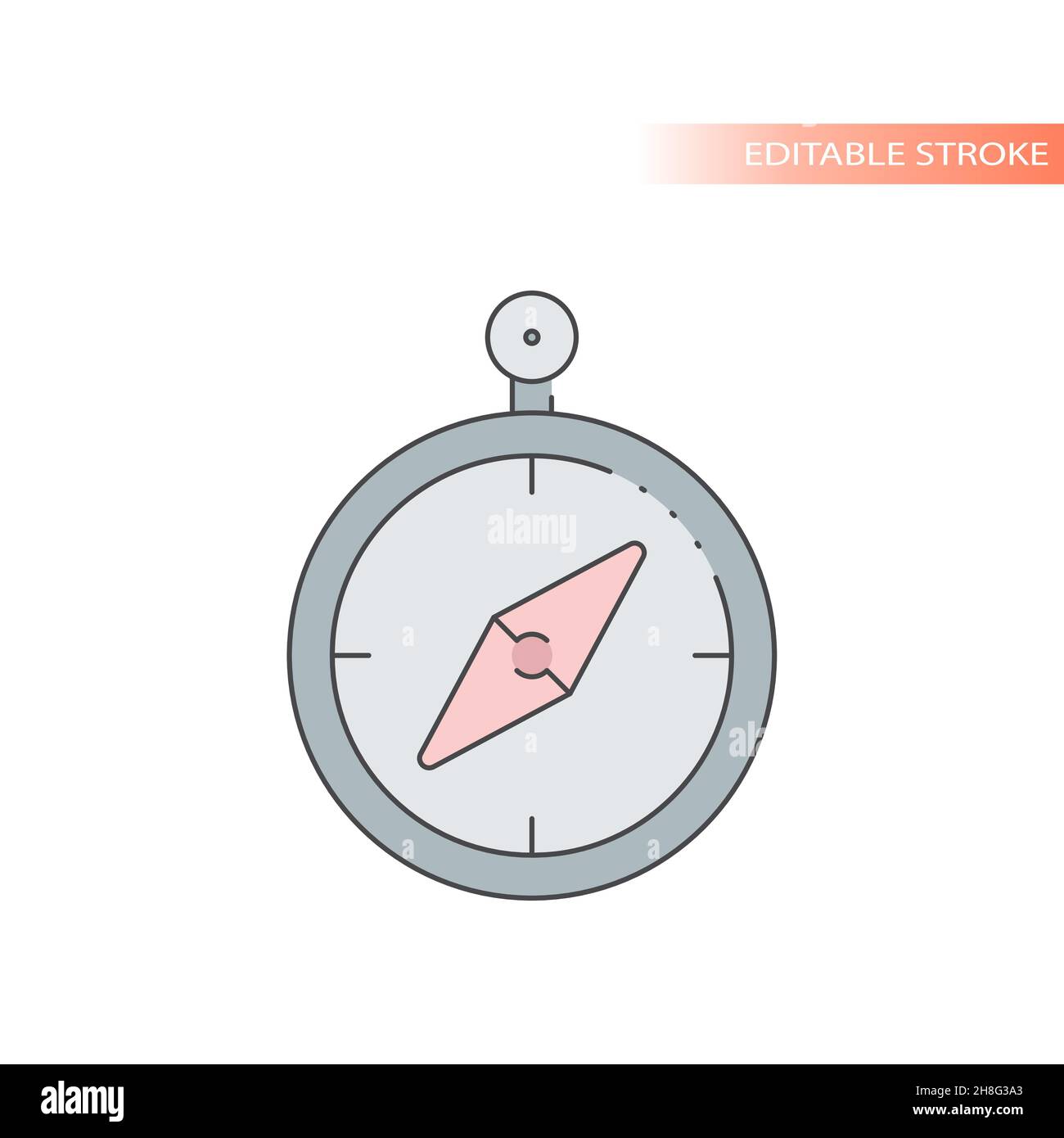 Compass thin line vector icon. Outline, editable stroke symbol Stock ...
