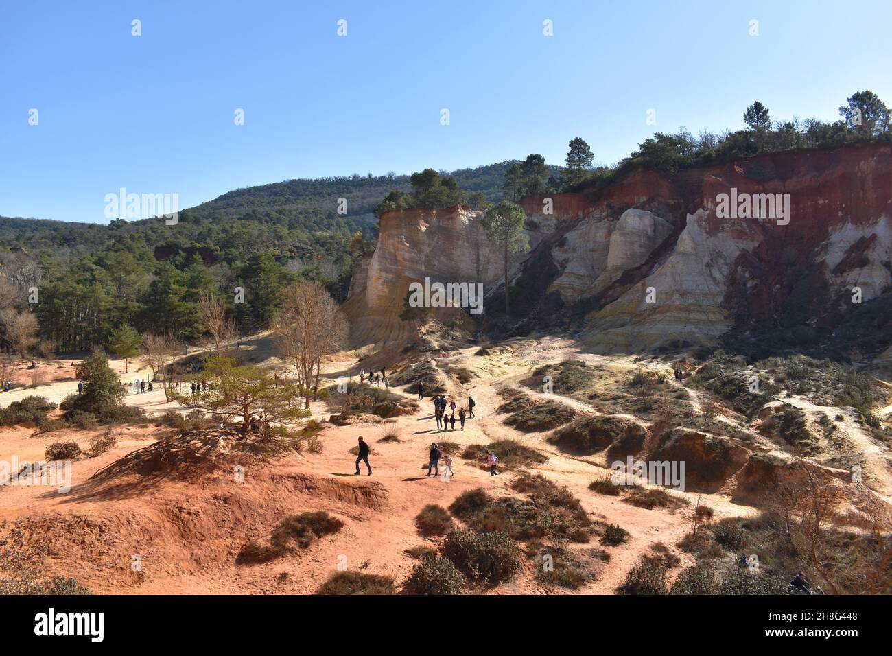 Visiting the French Colorado, Rustrel, South of France Stock Photo - Alamy