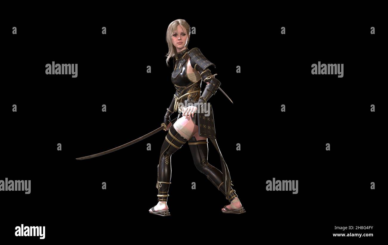 Japanese Samurai against the background of green chromakey Stock Photo ...