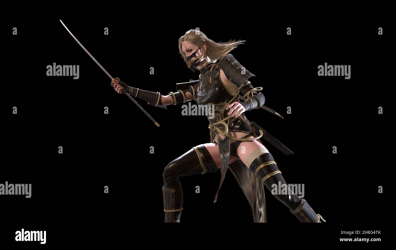 Japanese Samurai against the background of green chromakey Stock Photo ...