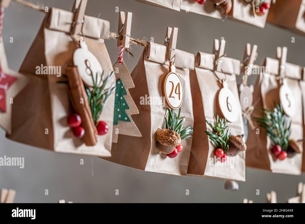 Creative advent Calendar for Christmas as countdown on the background ...