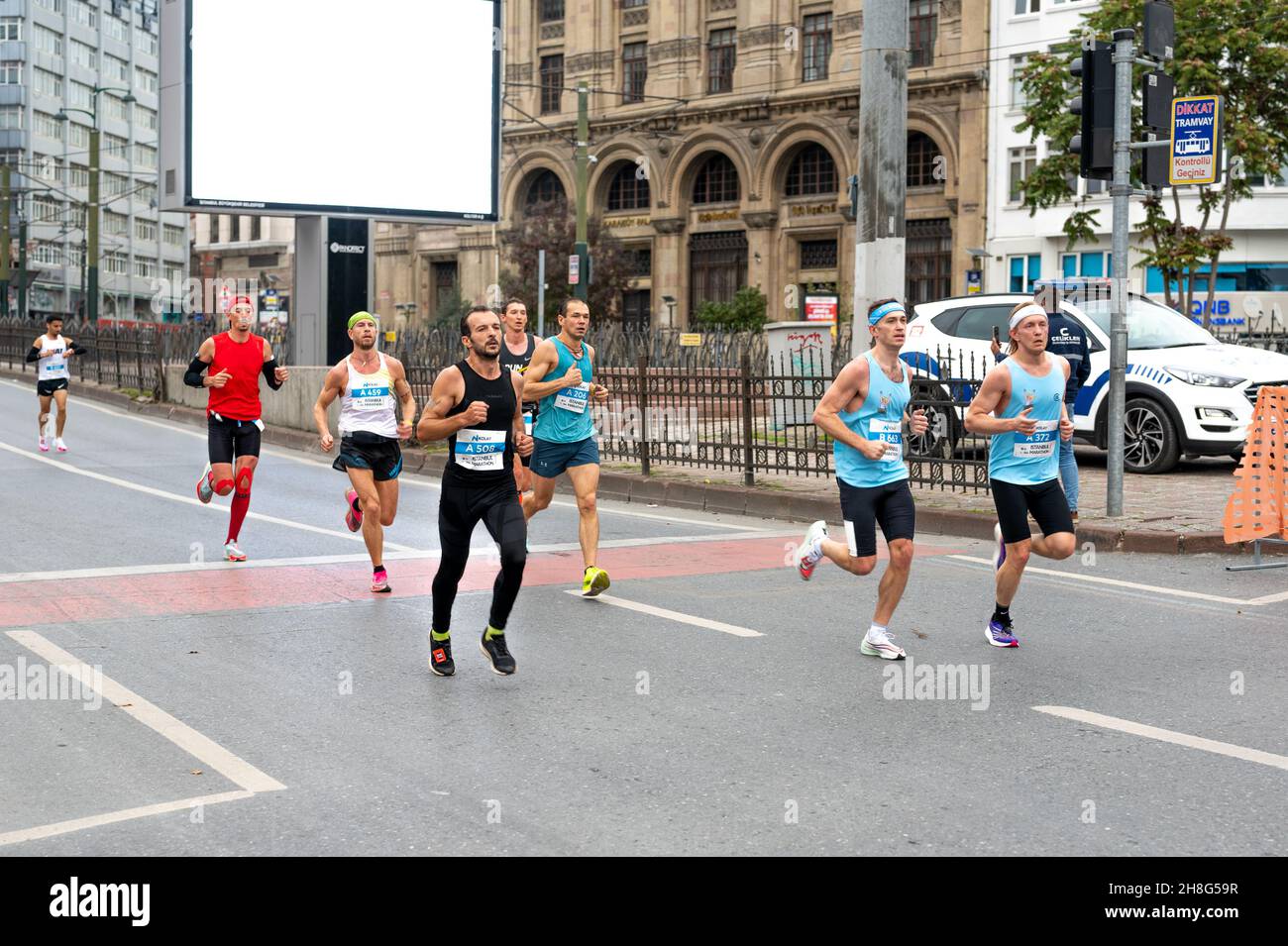 Istanbul, Turkey - November 07, 2021: 43rd Istanbul Marathon. Athletes ...