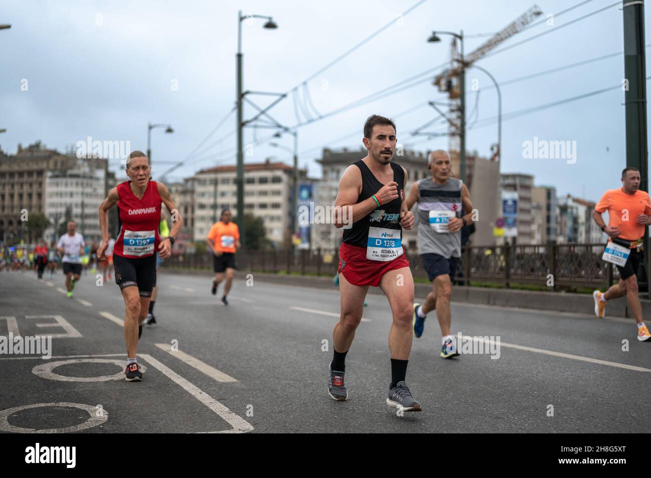 Istanbul, Turkey - November 07, 2021: 43rd Istanbul Marathon. Athletes ...