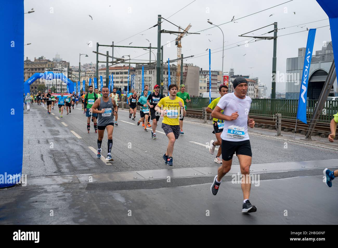 Istanbul, Turkey - November 07, 2021: 43rd Istanbul Marathon. Athletes ...