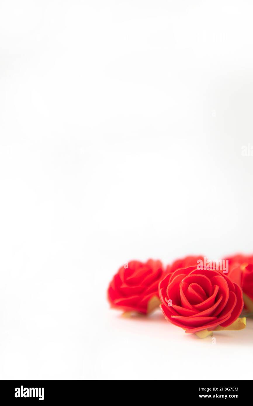 Bunch of velvet red roses isolated on white background .Roses Art ...