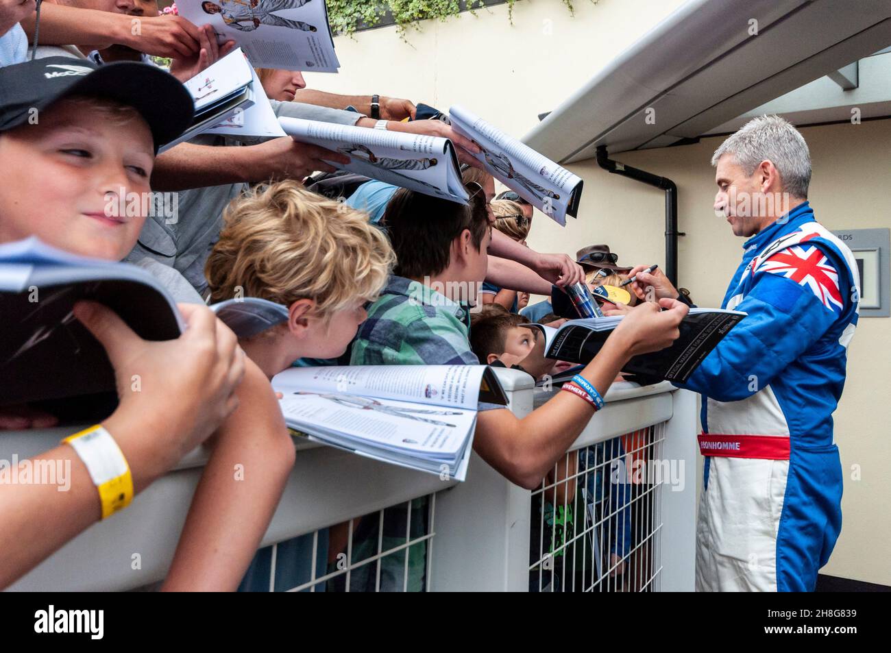 Winner Paul Bonhomme signing autographs after the Red Bull Air Race at ...