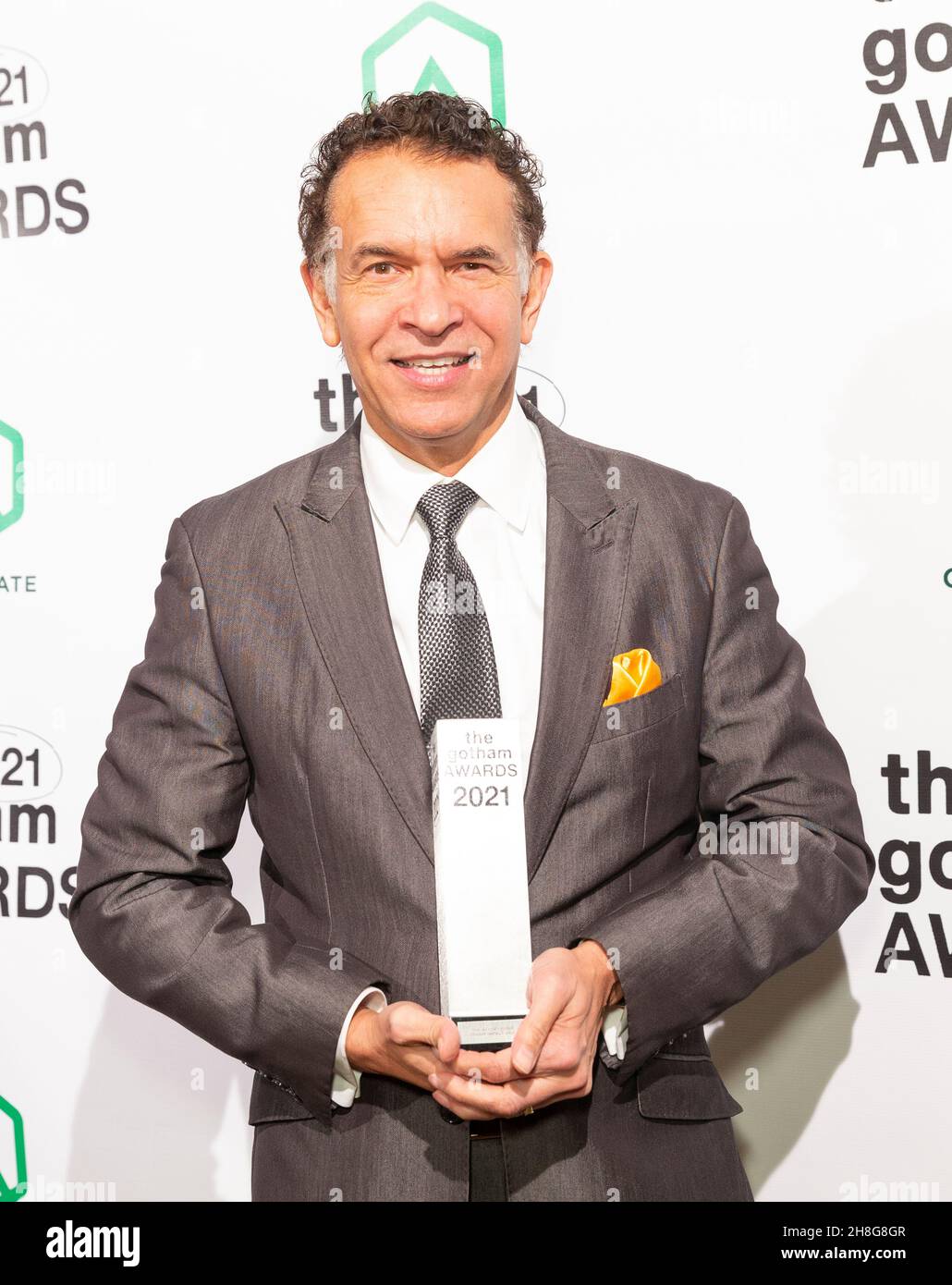 New York, NY - November 29, 2021: Brian Stokes Mitchell poses in Green ...