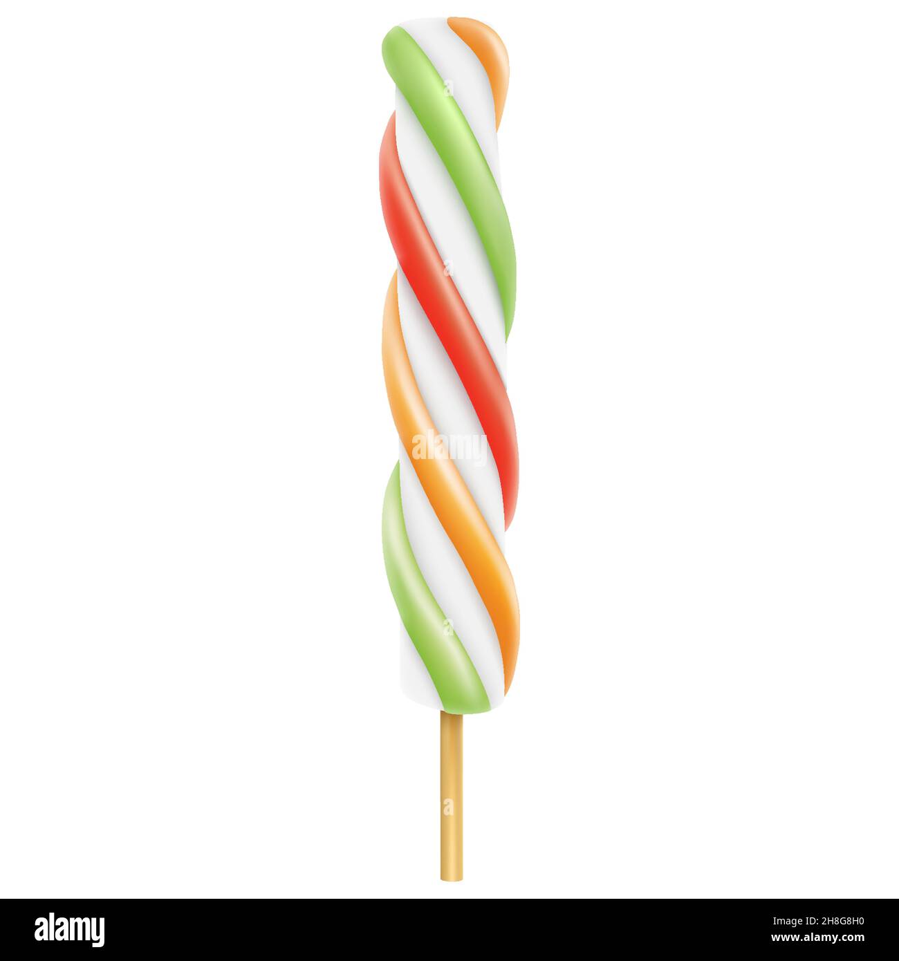 Frozen Popsicles isolated on white background. Frozen juice. Realistic ...