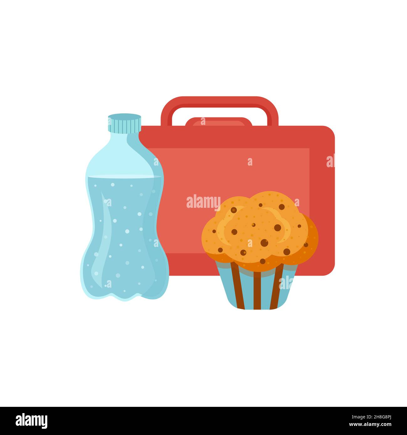 School lunch food boxes meal and snack. Vector illustration in flat ...