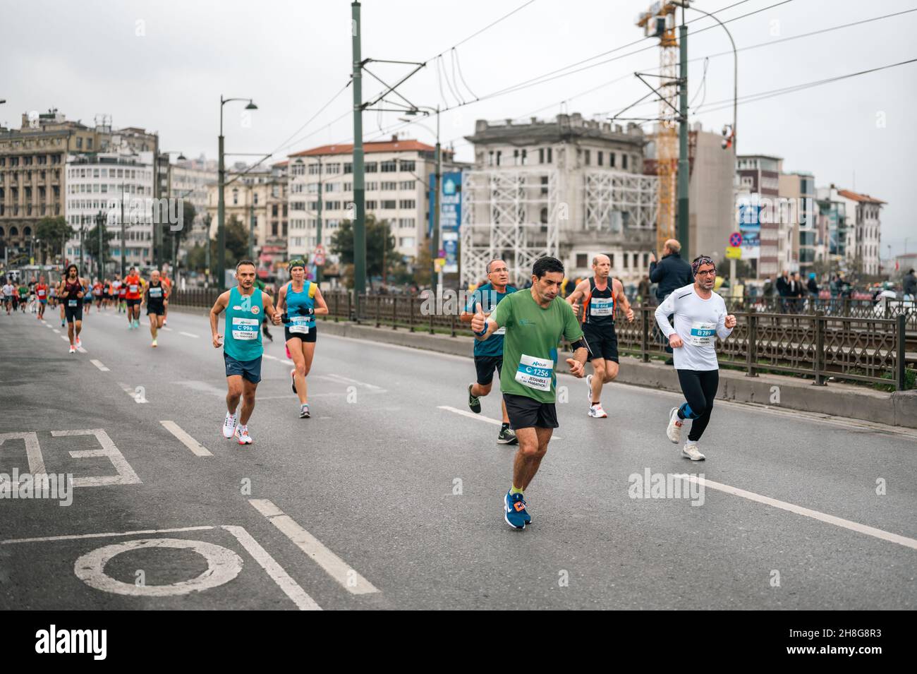 Istanbul, Turkey - November 07, 2021: 43rd Istanbul Marathon. Bridge ...