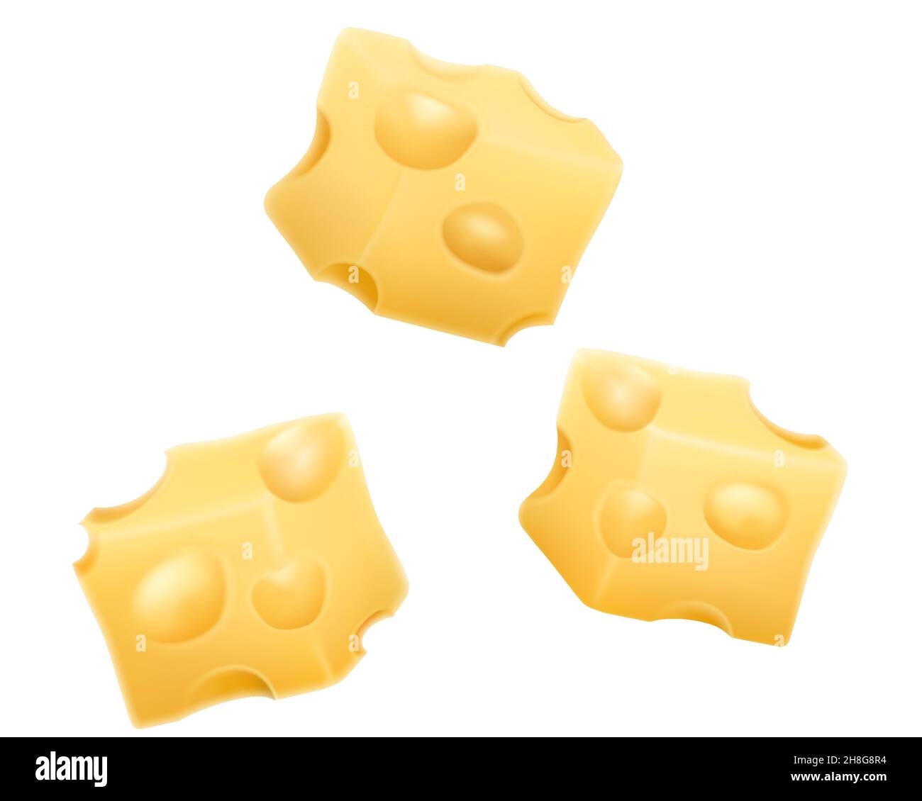 Cubes of cheese isolated on white Stock Vector Image & Art - Alamy