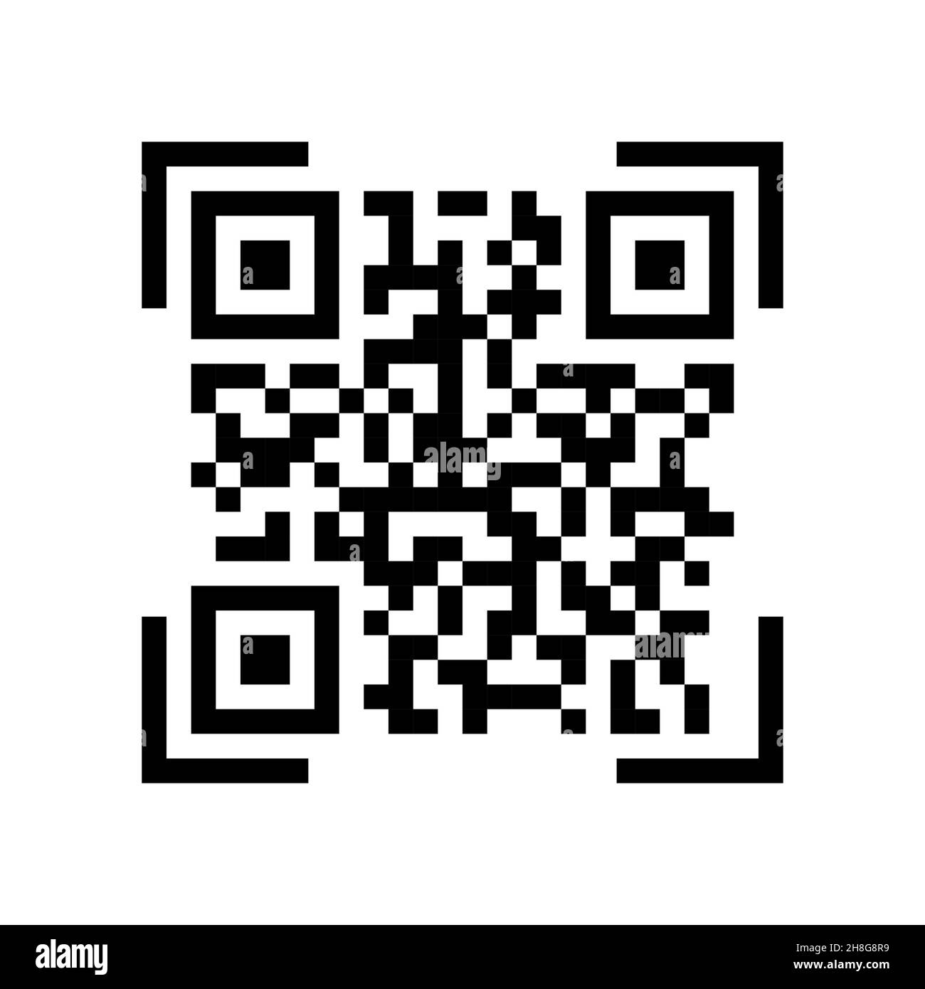 Vector QR code sample for smartphone scanning isolated on white ...