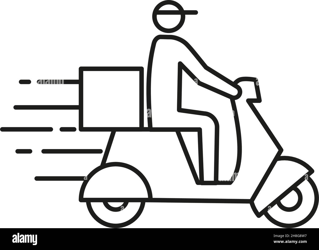 Shipping fast delivery man riding motorcycle icon symbol, Pictogram ...