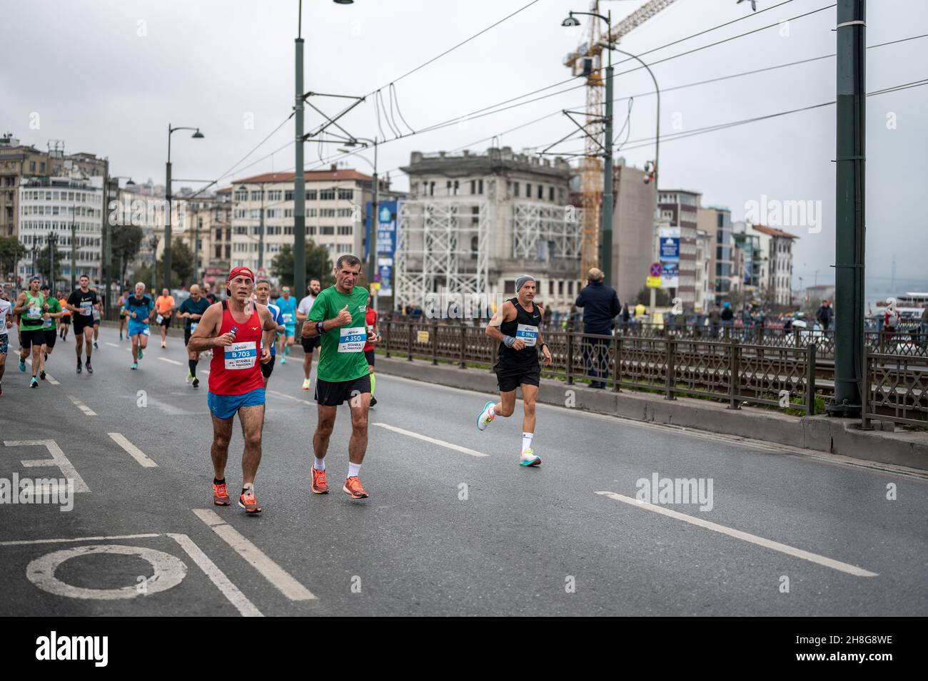 Istanbul, Turkey - November 07, 2021: 43rd Istanbul Marathon. Athletes ...